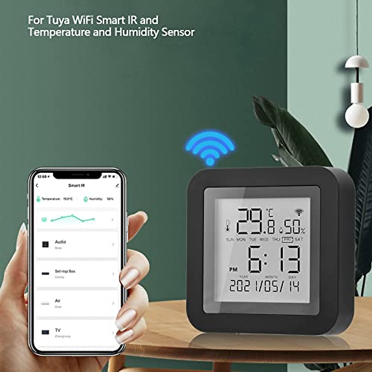 Pyhodi WiFi Infrared Controller, IR Universal Remote Control Square 10m Range DC 5V for TVs for Home Improvement