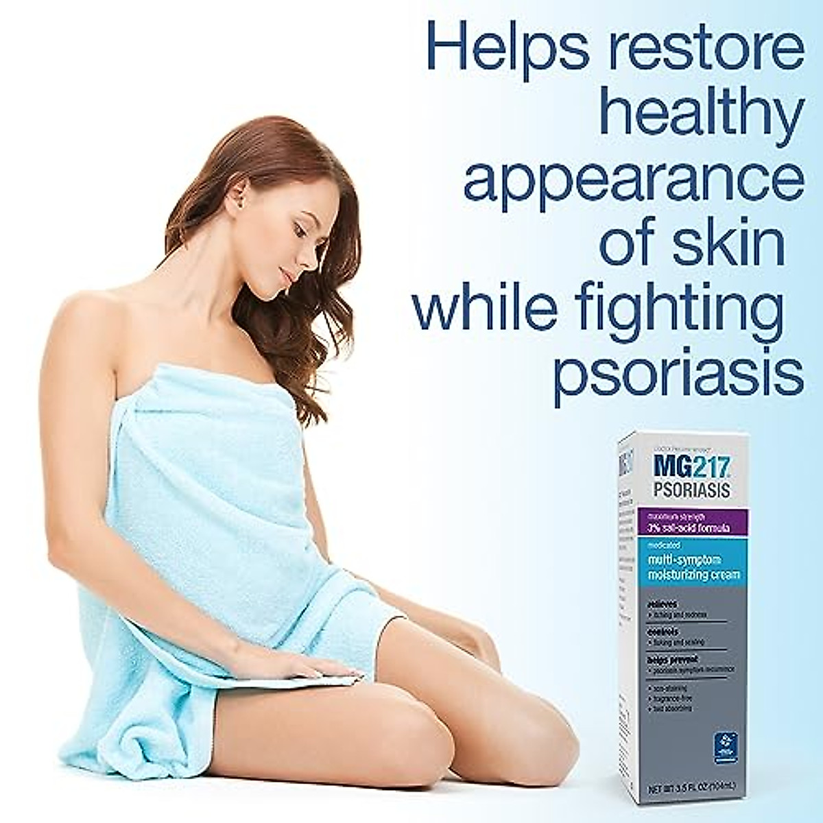 MG217 Medicated Moisturizing Psoriasis Cream With 3% Salicylic Acid, Multi-symptom, Fragrance Free, 3.5 Fl Oz, (5604)