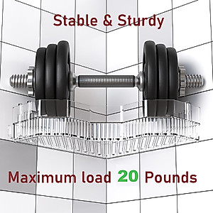 Cq acrylic Corner Shower Caddy - 2 Pack,Adhesive Shower Organizers,Wall Mounted Rustproof Clear Shower Shelves,No Drilling Bathroom Shampoo Organizers and Shower Storage Racks,Space-Savin