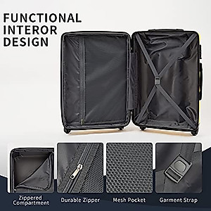 Merax Luggage Sets 3 piece Carry on Luggage Suitcase Sets of 3, Hard Case Luggage Sets Clearance Expandable