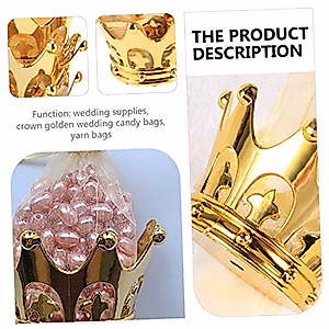 Garneck 24pcs Crown Wedding Candy Gauze Bag Cake Decorating Plastic Containers for Desserts Mini Candy Bags Candy Boxes Baby Shower Gift Bag Yarn Gifts Bags Party Favor Bags Jewelry Bags