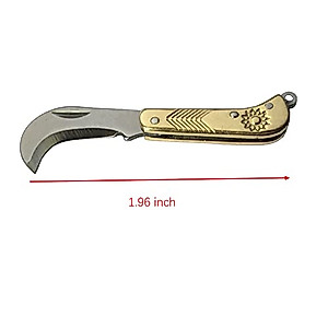Fon Alley mini pocket knife Multi-purpose Mini hook outdoor tool folding knife (yellow 3w)
