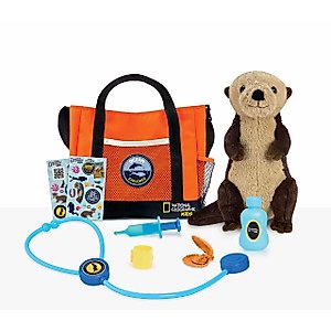 National Geographic Kids Sea Otter Care and Nurture Set, Stuffed Animals, Doctor Kits, Kids Toys for Ages 3 Up, Amazon Exclusive