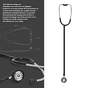 Stethoscope Pediatric For Doctors And Medical Student Nurses Pediatric, light weight Stainless Steel Chest Piece with Flexible Jointless Tube & Soft Sealing Ear Knobs