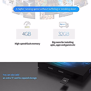 Android 10.0 TV Box 4GB / 32GB, Dual WiFi 2.4GHz/5GHz Bluetooth 5.0 6K Ultra HD/ 3D/ H.265 Ethernet with Mini Wireless Backlit Keyboard