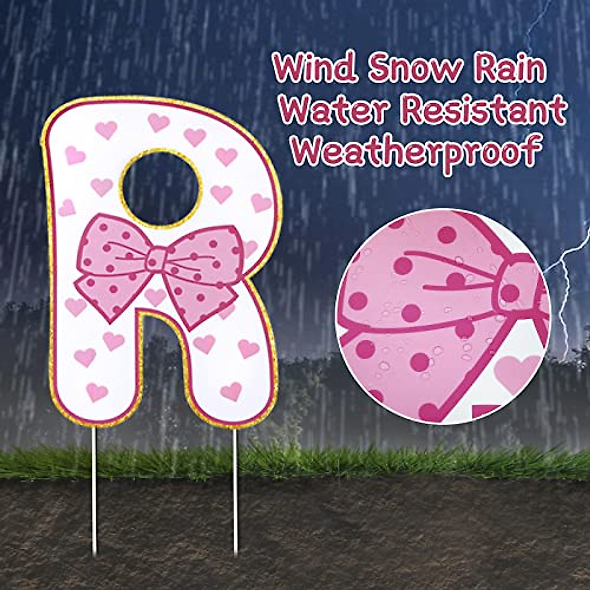 AerWo 11 Pieces Gender Reveal Decorations Baby Shower Yard Signs with Stakes,Baby Gender Reveal Ideas Yard Letters Lawn Signs Boy or Girl Gender Reveal Party Supplies