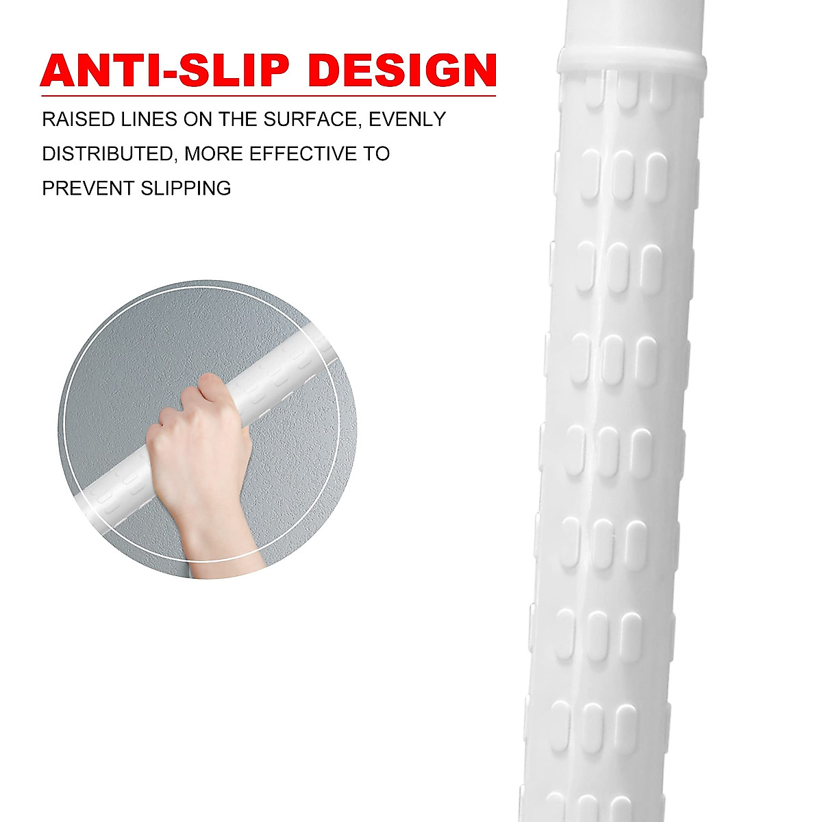 Handicap grab bars for shower ，elderly wall mount bathro safety ， handle Bath Grab anti slip grip Heavy Duty （White11.8in）