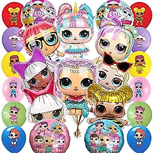 L-0-L Birthday Party Decorations, 30Pcs L-0-L Balloons for Girls Birthday Party Decorations Kids Baby Shower Surprise Birthday Party Theme Supplies Decorations.