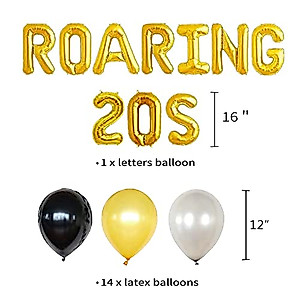 JeVenis Roaring 20s Balloons Great Gatsby Birthday Decor 20th Birthday Party Balloons 20 Anniversary Decorations Roaring 20s Flapper Party Roaring Twenties Birthday Balloon