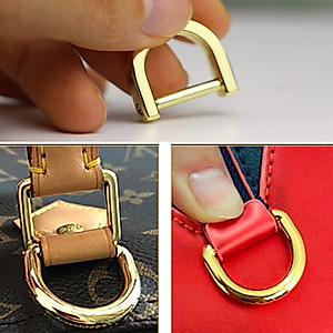 Gold D Rings for Purses,D-Ring with Screw for Crossbody Bag Purse Craft,4 Sets (Interior-1.6cm)