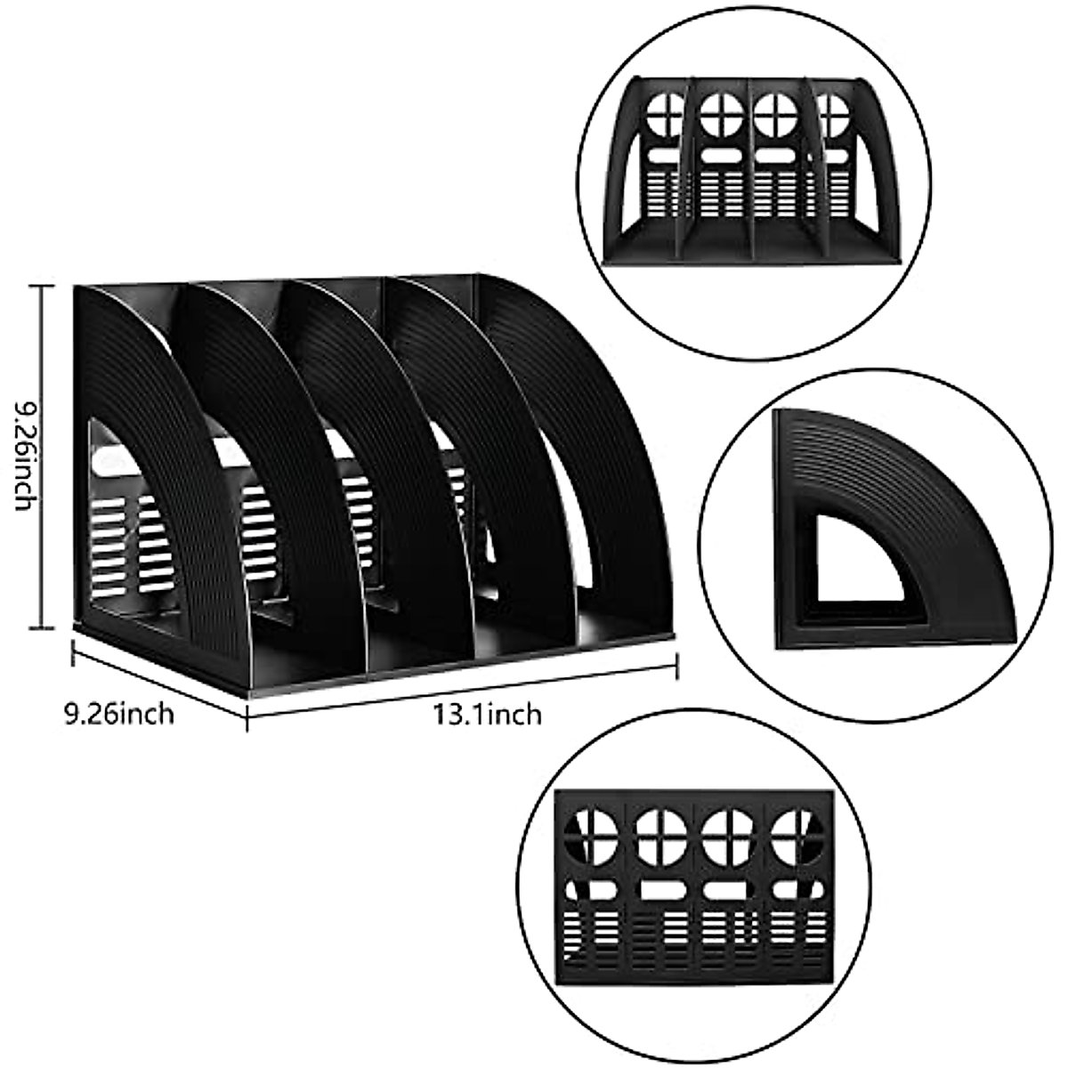 Lemical Sturdy Magazine File Holder Organizer No Width Limitation Book Rack Desktop File Folder Frames Dividers Document Storage Box File Rack File Sorter Office Supplies