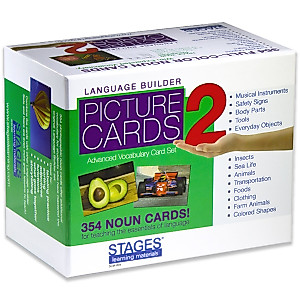 Stages Learning Language Builder Picture Nouns Set 2 for Autism, Aba and Preschool Educational Vocabulary Flash Cards