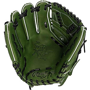 Rawlings | HEART of The HIDE Baseball Glove | Right Hand Throw | 11.75" - 2 Pc. Solid Web | Military Green