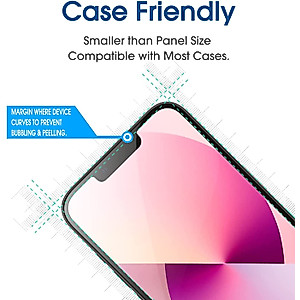 amFilm Glass Screen Protector Compatible with iPhone 13 Mini 5.4" Display, 2021, With Easy Installation Tray - Case Friendly, Tempered Glass, 3 Pack