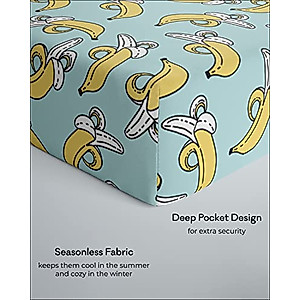 Little Sleepies Fitted Crib Sheet, Bamboo Viscose, Fully Elasticized, Bananas