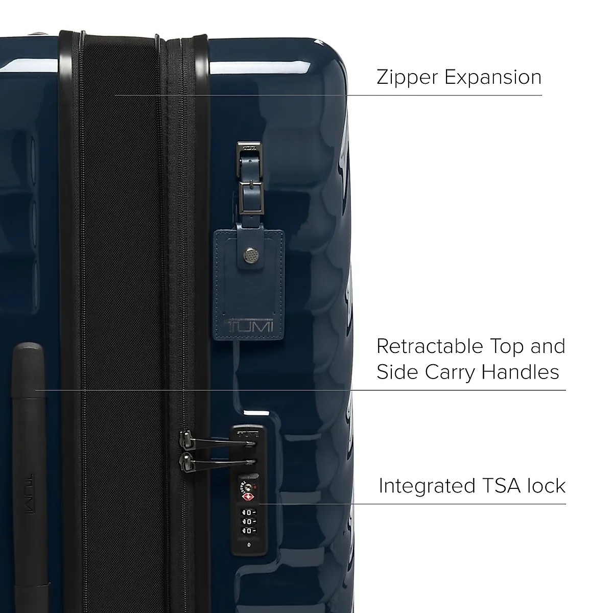TUMI - 19 Degree Extended Trip Expandable 4 Wheeled Packing Case - Hard Shell Suitcase - Roller Suitcase Checked Bag - Navy
