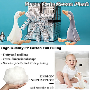 AUCOOMA Goose Plush Stuffed Animal White Cute Swan Toy Doll Gifts for Girls Boys, 15.7"