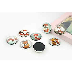 FF Elaine 10 Pcs Fridge Magnets Crystal Glass Housewarming Home Decorations Gift (Fox)