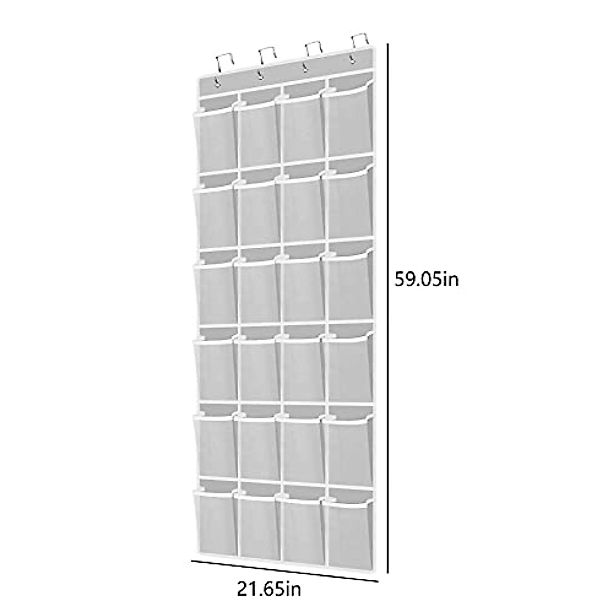 N/C Over The Door Shoe Organizer,Hanging Shoe Organizer for Closet Organizers and Storage,24 Large Mesh Breathable Pockets Hanging Shoe holder,Over The Door Shoe Rack with 4 Hooks