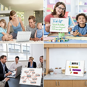 Dry Erase White Board,16”X12” Large Magnetic Calendar Whiteboard with Stand, 9 Markers, 4 Magnets,1 Eraser, Double-Sided Portable Whiteboard Easel for Office, Students Memo to Do List