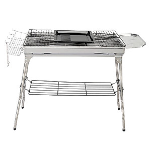 Mini Portable Stainless Steel Grill Portable Folding Charcoal Grill Outdoor BBQ for Camping, Picnics, Backyard Barbecues, Easy Setup, Storage Portable Charcoal Grill for Camping 100 x 31 x 71cm