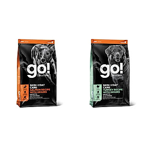 Bundle of GO! Solutions Skin + Coat Care - Salmon 3.5lb + GO! Solutions Skin + Coat Care - Turkey 3.5lb for Dogs