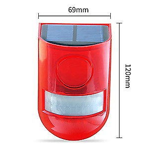 Solar Security Light Alarm,2 Pack IP65 Waterproof PIR LED Motion Sensor Flashing Light Lamp,Built in Battery,Energy Saving Warning 110dB Loud Siren Solar Light for Home Flashing Outdoor