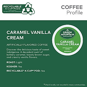Green Mountain Coffee Roasters Caramel Vanilla Cream, Single-Serve Keurig K-Cup Pods, Flavored Light Roast Coffee Pods, 32 Count