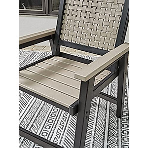 Signature Design by Ashley Mount Valley Arm Chair, 2 Count, Light Brown & Black