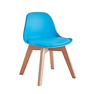 BB Chairs, Wooden Legs, PP Backed Cushions, Blue, Set of 2