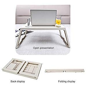 Bedside Table Mobile Medical Overbed Table, Home Office Study Writing Laptop Table Coffee Table, Student Bedroom Breakfast Table Study Reading Writing Desk PC Laptop Table for Living Room (Beige)