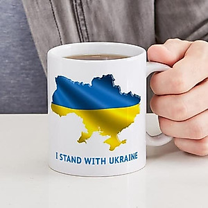 CafePress I Stand With Ukraine Flag Ukrainian Pride Nat Mugs Ceramic Coffee Mug, Tea Cup 11 oz