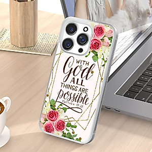 Bible Verses Quotes Phone Cases Pink Cover for Women Girls Applicable with iPhone 11 12 13 14 Pro Max Plus Mini | Samsung Galaxy S21 S22 Ultra Plus (Rose)