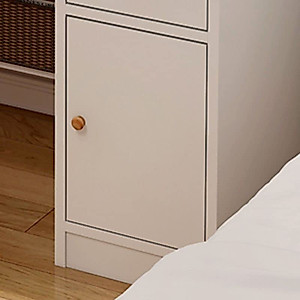 CraftThink Kids Writing Desk, Contemporary Wood Office Desk Sturdy Home Office Study Table Work Desk Writing Desk Table with Drawer Cabinet Shelf for Home Bedroom Use, White 47" L x 18" W x 59" H