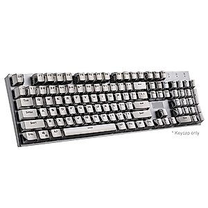 104 Key Gaming Keyboard Caps,PBT Backlight Mechanical Keyboard Keycaps Replacement Kit Compatible for Cherry MX Gloss Silver