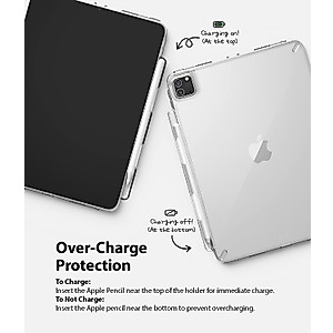 Ringke Fusion [Case + Pencil Holder] Compatible with iPad Pro 11 Inch Case (4th 2022, 3rd 2021, 2nd 2020, 1st 2018) Transparent Hard Back Shockproof Double Air Pocket Bumper - Clear