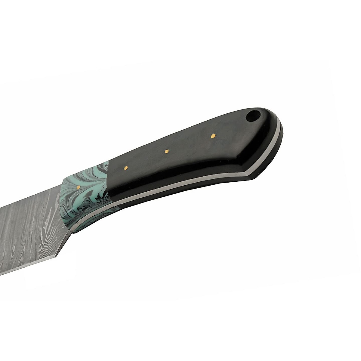 Damascus Steel Horn & Resin Handle 12.50" Hunting Knife