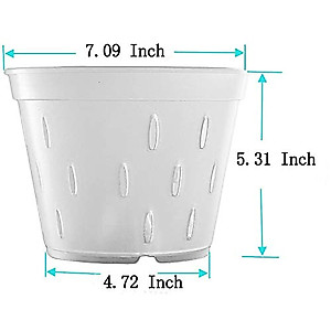 YIKUSH Orchid Pots with Holes 7 inch 10Pack Clear Orchid Pot Plastic Plant Pot Flower Pots Outdoor and Indoor Use