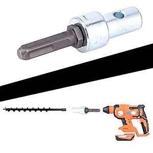 Power Drill Adapter, Square 4 Pits Drill Bit Adapter Earth Auger Adapter Fits Drive Hammer Drill for Electric Hammer to Earth Auger Connector Tool