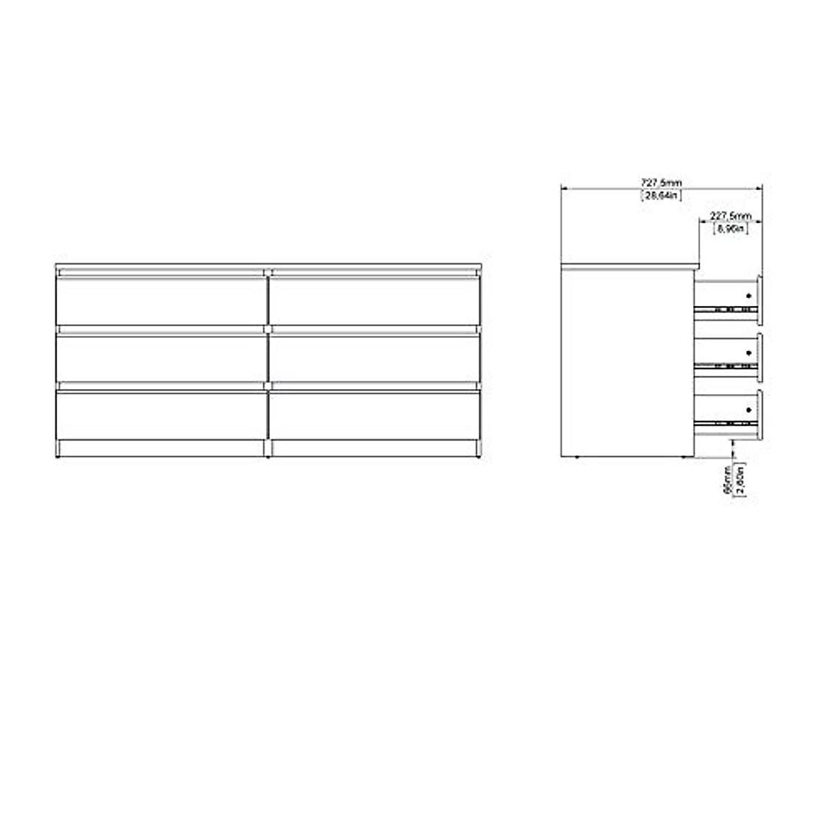 Tvilum Scottsdale 6 Drawer Double Dresser, Truffle