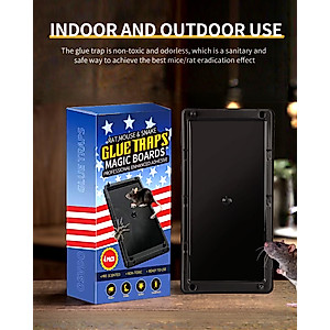 OSVDO Rat Trap, Large Chipmunk Traps, Mouse Glue Traps for Indoor, Super Strong Adhesive Mouse Boards for Mouse Rat Chipmunk, Easy Set Up and Clean - 4 Pack Black Boards