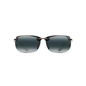 Maui Jim Men's and Women's Banyans Polarized Rimless Sunglasses, Gloss Black/Neutral Grey, Large