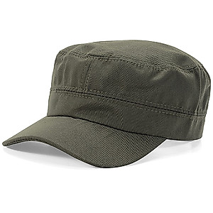 XYIYI Army Green Unisex Cotton Basic Cadet Army Cap Everyday Military Style Hat