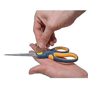 Westcott ‎17597 8-Inch Non-Stick Titanium Scissors For Office and Home, Blue/Gray, 6 Pack