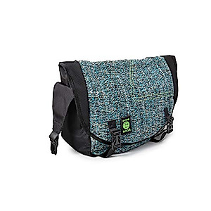 DIME BAGS Voyage Messenger Over the Shoulder Hemp Bag with Padded Pouch for Laptop Computer (Glass)