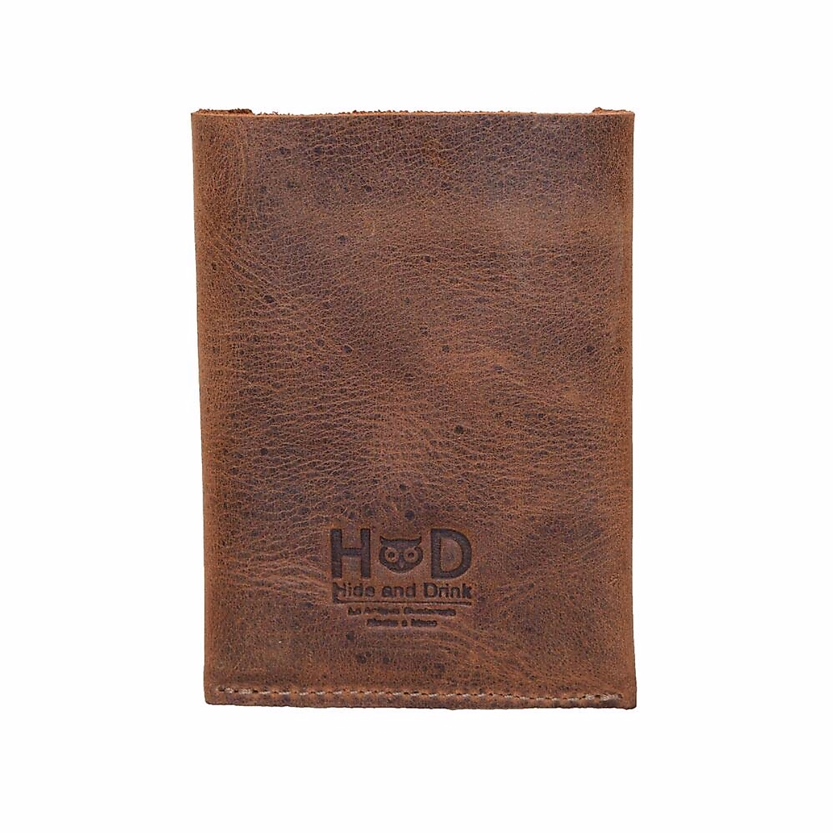 Hide & Drink, Leather Front Pocket Card Holder, Holds Up to 4 Cards Plus Folded Bills/Wallet/Pouch/Case/Organizer, Handmade Includes 101 Year Warranty :: Bourbon Brown