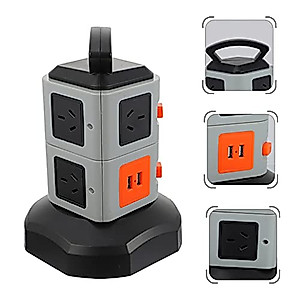 2 Power Outlet Home Power Board Power Board Outlets Socket Power Board with Surge Protector Strip Smart Charging Socket USB Power Supply Pc Fireproof Material