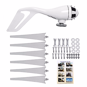 QAZNHODDS Wind Turbine Generator kit, 6000W 6 Blade Wind Industrial Machinery Equipment with Wind Boosting Controller for Terrace, Marine, Motorhome, Chalet, Boat,2,12V