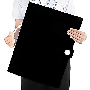 A3 Diamond Painting Storage Book, Diamond Art Portfolio Folder with 30 Pags Clear Pocket Slevees Protectors, A3 Storage Book with Handle, Large Artwork Report Sheet Letter Poster Storage Bag (Black)