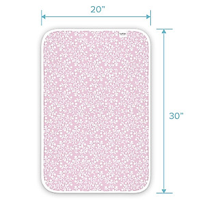 Kushies Deluxe Waterproof Changing Pad Liners - 20 x 30 inches Baby Changing Table Liners - Baby Changing Pads - Diaper Changing Flat Liner Pad Waterproof Portable (Pink Berries)